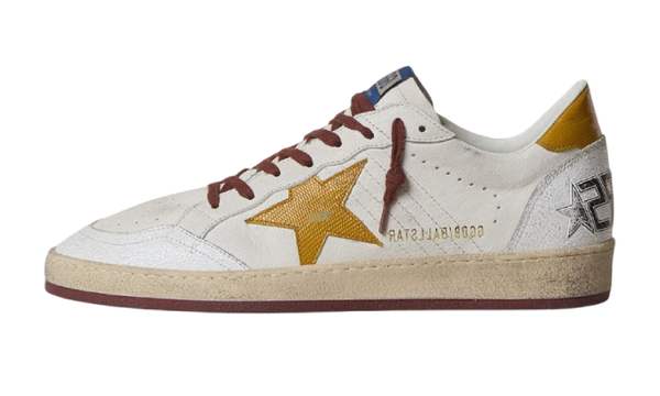 GOLDEN GOOSE BALLSTAR WHITE STELLA YELLOW
